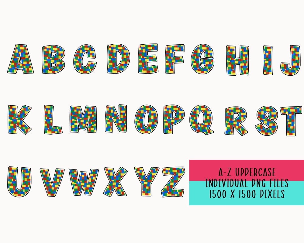 BUILDING BLOCKS Alphabet & Numbers Set PNG Scrapbooking - Etsy UK