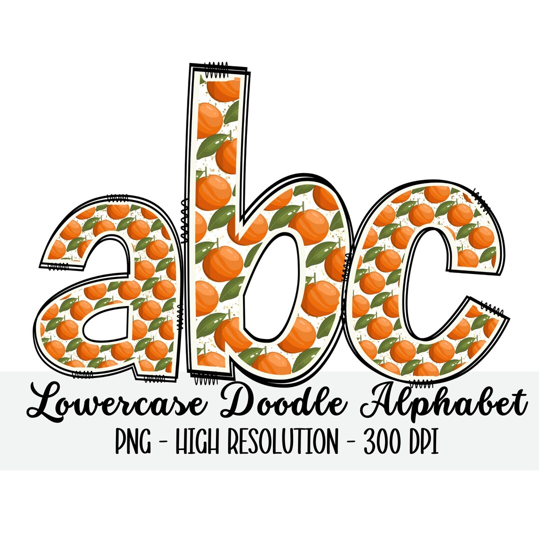 Tangerine Doodle Alphabet PNG: Lowercase Letters (digital Download) - Etsy