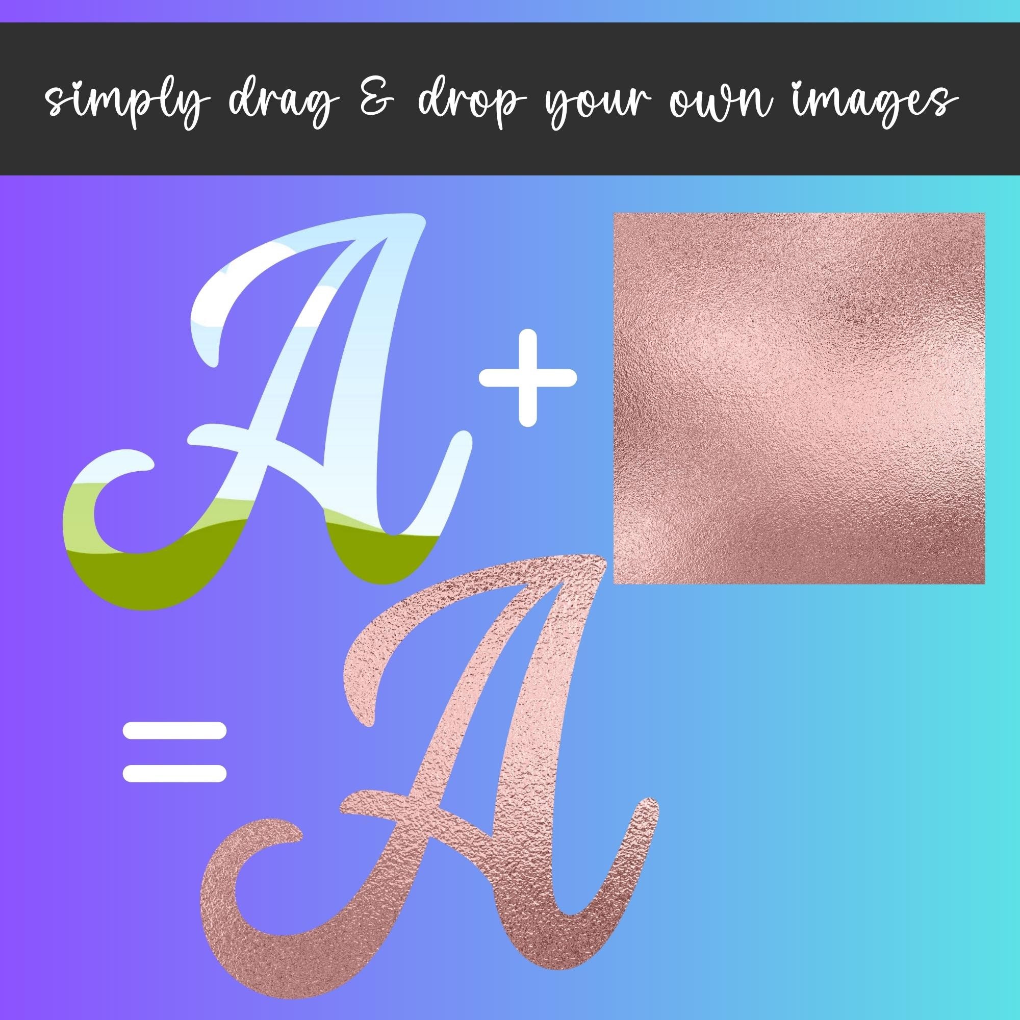 Script Letter Canva Frames Bundle: Drag & Drop Template (digital ...