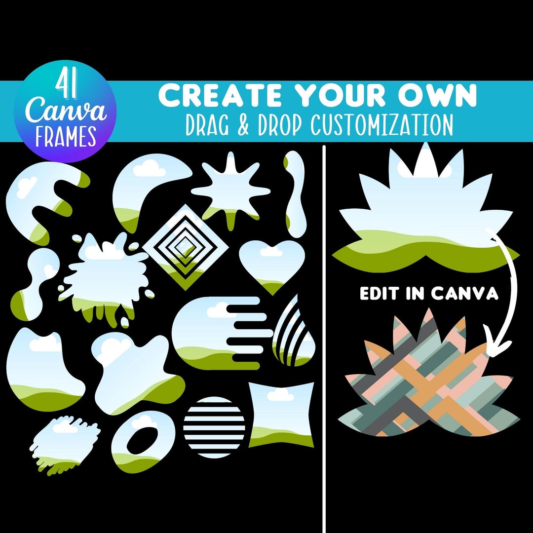 Abstract Canva Frames Bundle: Drag & Drop Shapes (digital Download) - Etsy