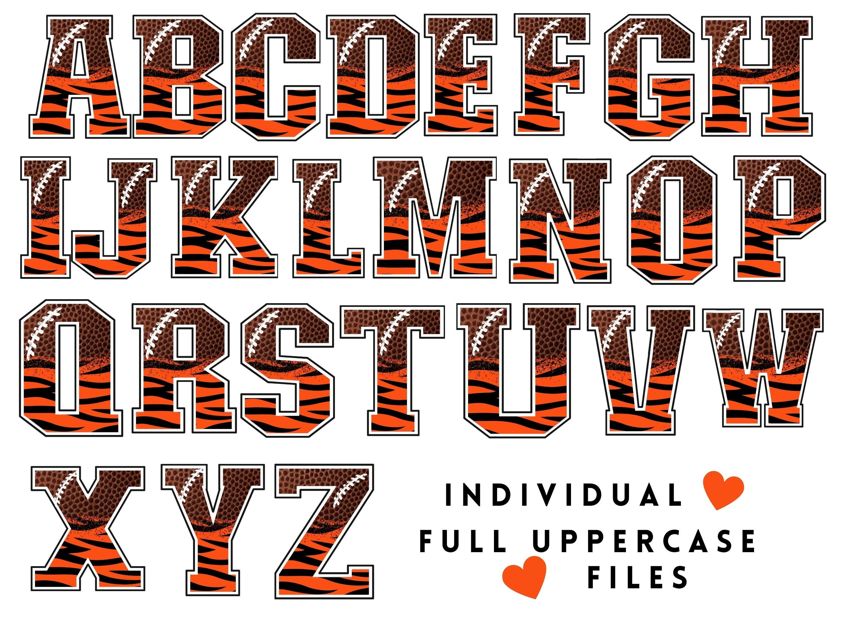 BENGALS STRIPES Alphabet & Numbers Set PNG Scrapbooking - Etsy
