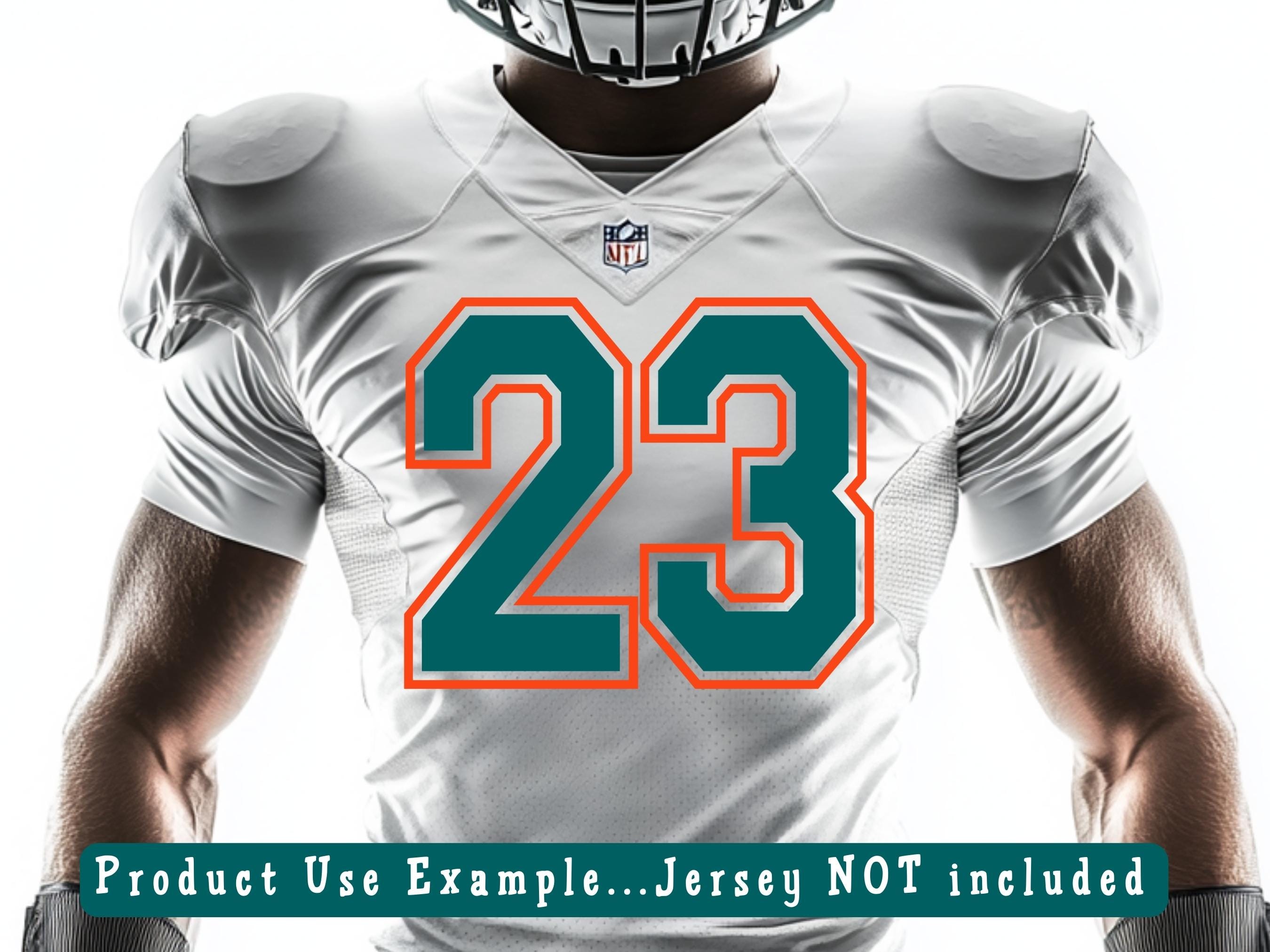 Miami Football Alphabet & Numbers PNG: Green and Orange Jersey Font ...