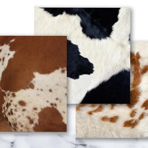 Cowhide Backgrounds Digital Paper - High Resolution - 12x12 ...