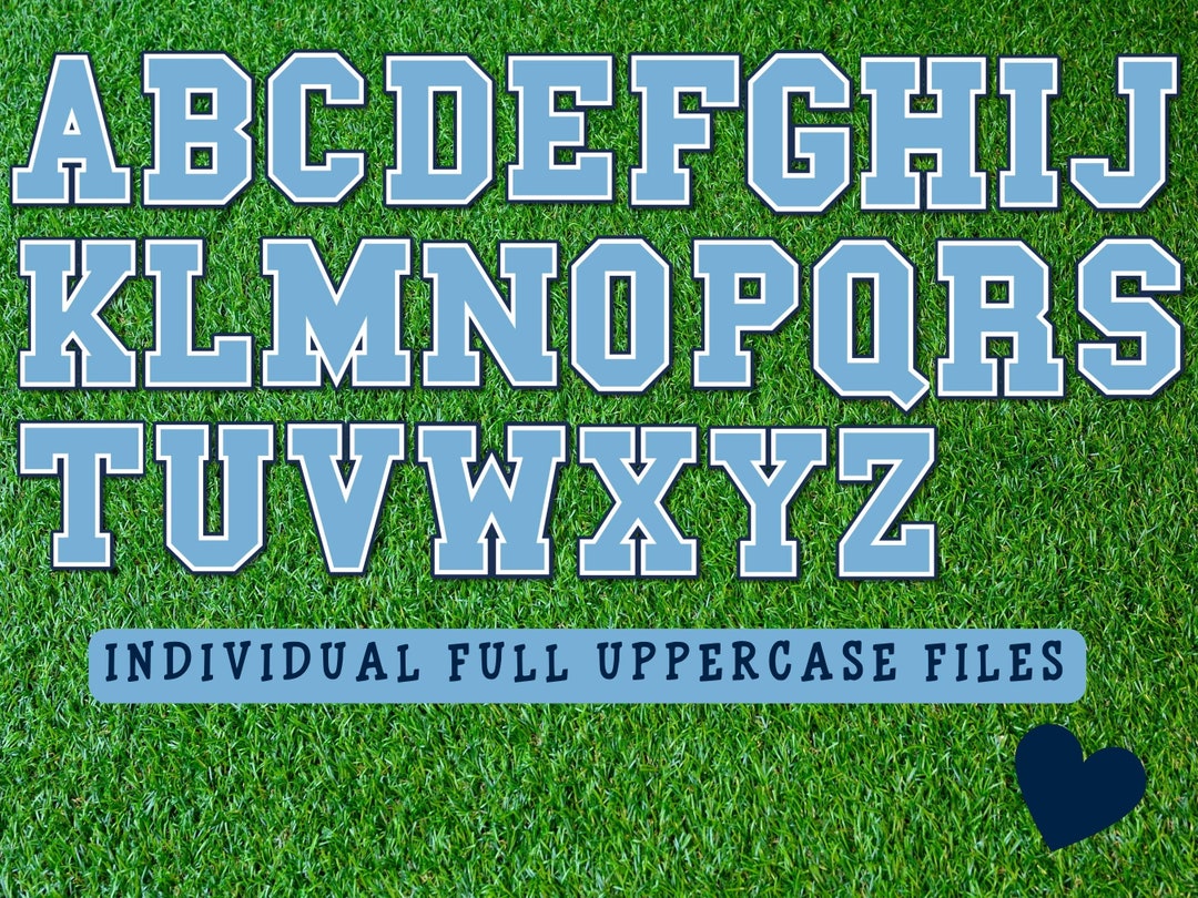 North Carolina Football Alphabet and Numbers, Football Letters PNG ...