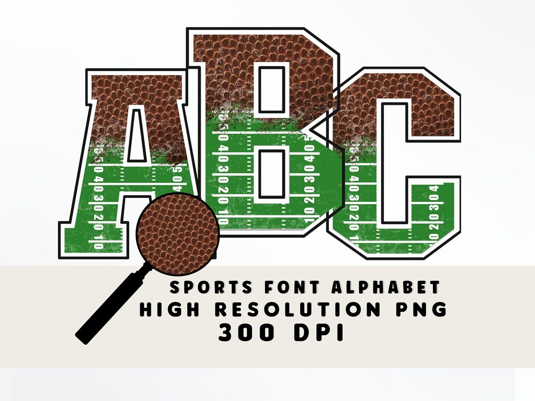 Football Letters PNG: Sports Alphabet & Numbers Set (digital Download ...