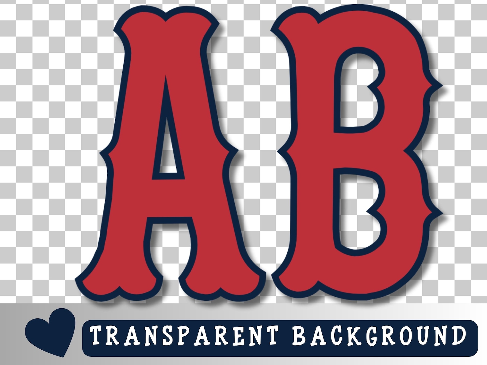 Boston Baseball Jersey Font: Alphabet & Numbers PNG (digital Download ...
