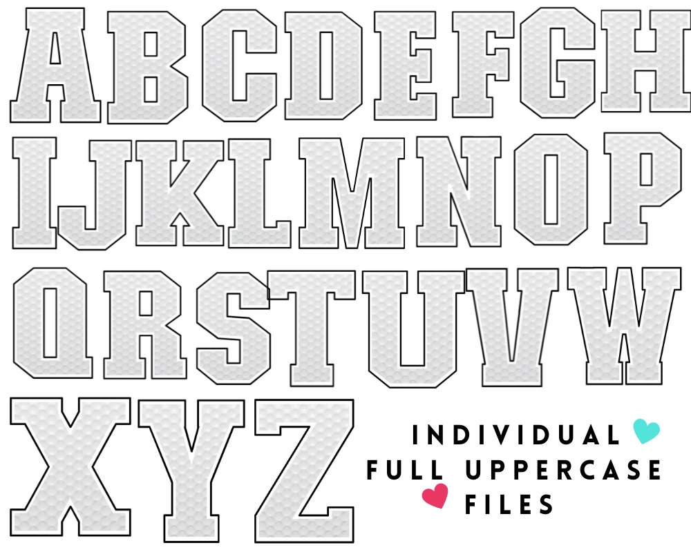 Golf Ball Sports Font Alphabet & Numbers Set PNG Scrapbooking - Etsy