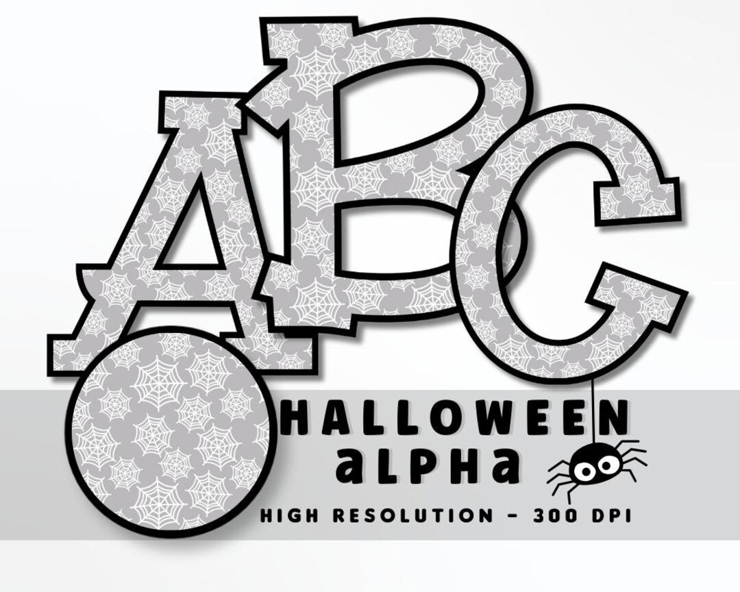 Spider Web Halloween Font: PNG Alphabet Set (digital Download) - Etsy