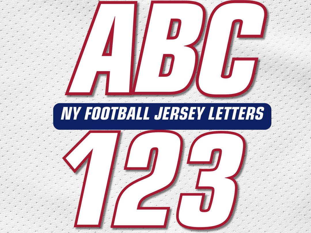 New York Football Jersey Alphabet and Numbers, Football Letters PNG ...