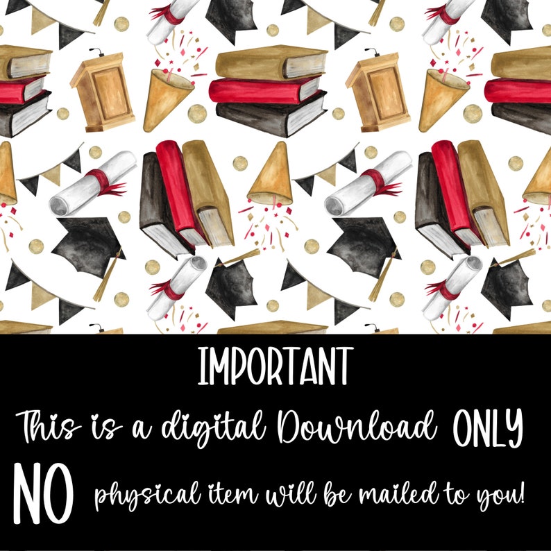 Red Black & Gold Graduation Seamless Patterns Digital - Etsy