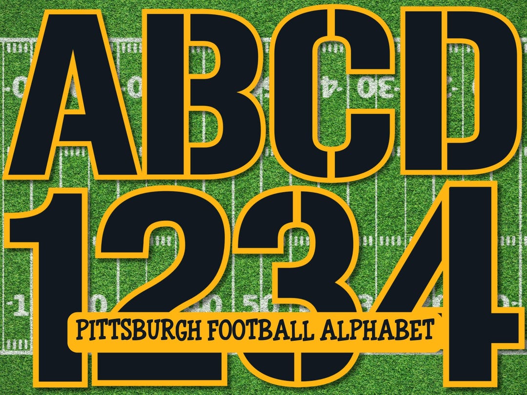 Pittsburgh Football Alphabet PNG: Black and Gold Jersey Letters ...