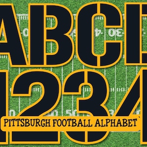 Pittsburgh Football Alphabet PNG: Black and Gold Jersey Letters ...