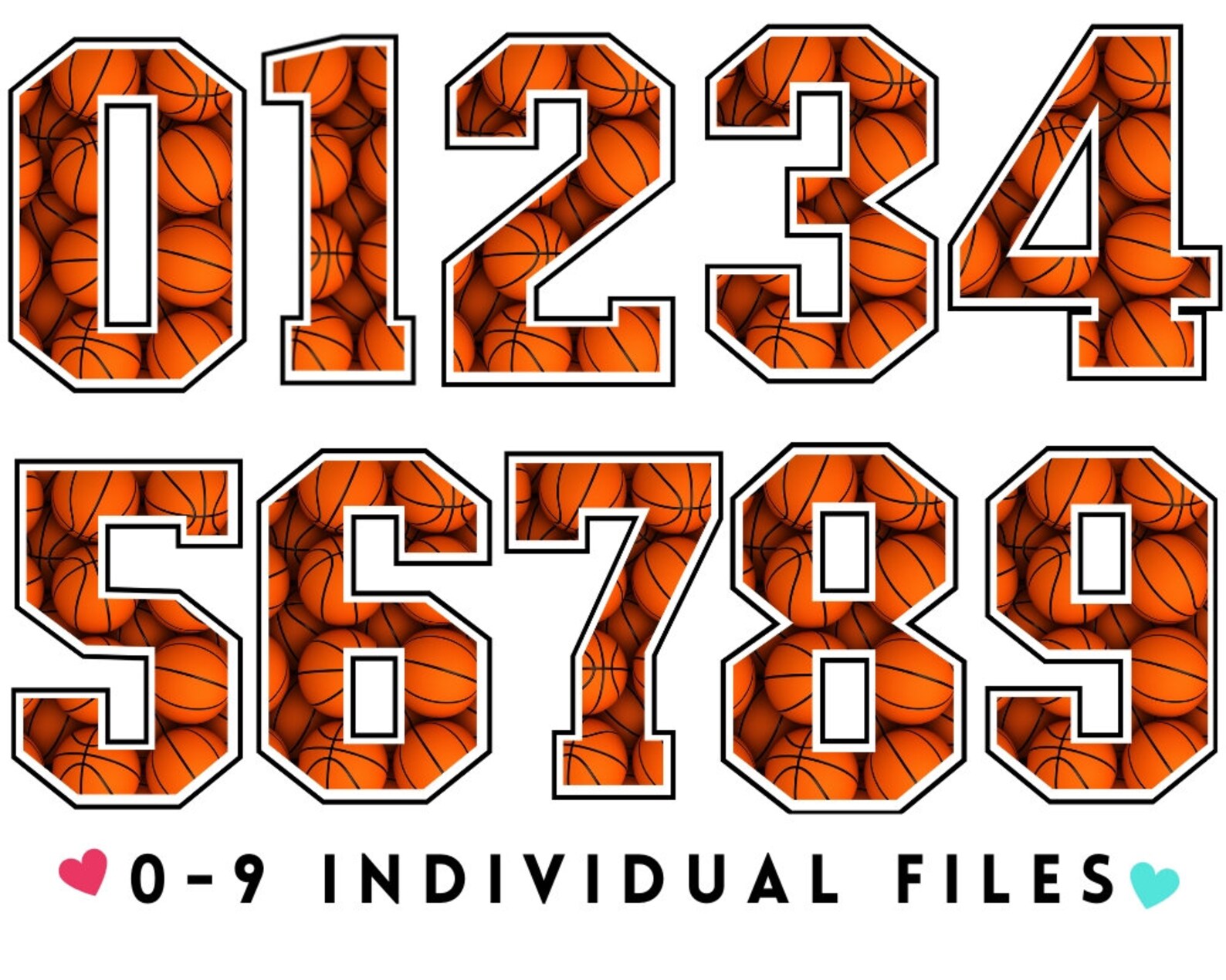 Basketball Letters & Numbers PNG Set: Sports Alphabet (digital Download ...