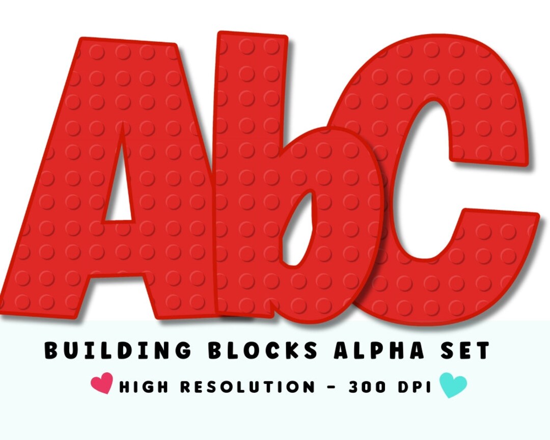 BUILDING BLOCKS Alphabet & Numbers Set PNG - Scrapbooking, Crafting ...