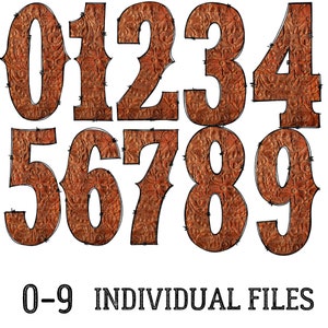 Tooled Leather Western Alphabet & Numbers PNG: Doodle Font (digital ...