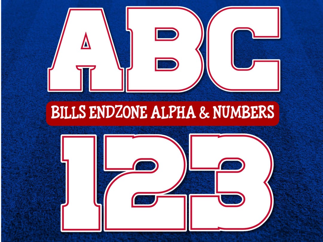 New York Football Endzone Alphabet and Numbers, Football Letters PNG ...