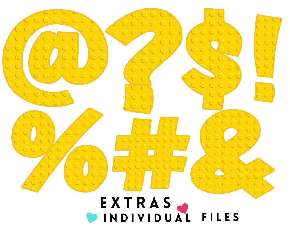 BUILDING BLOCKS Alphabet & Numbers Set PNG Scrapbooking - Etsy