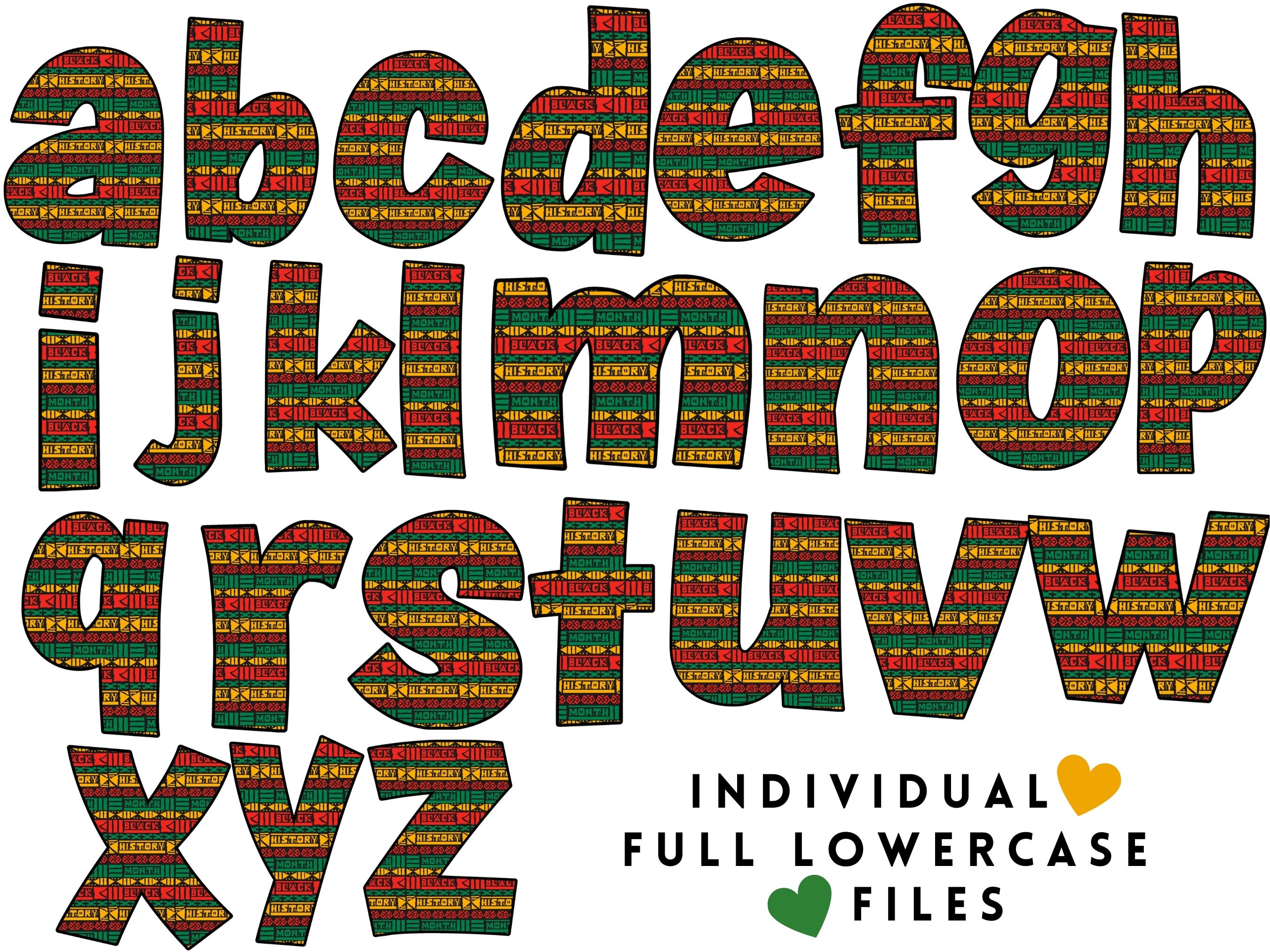 Black History Alphabet & Numbers PNG Set: Juneteenth Letters (digital ...