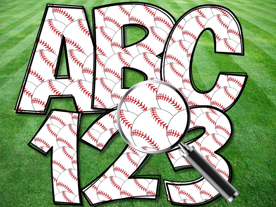 Baseball Doodle Alphabet & Numbers PNG Set (digital Download) - Etsy