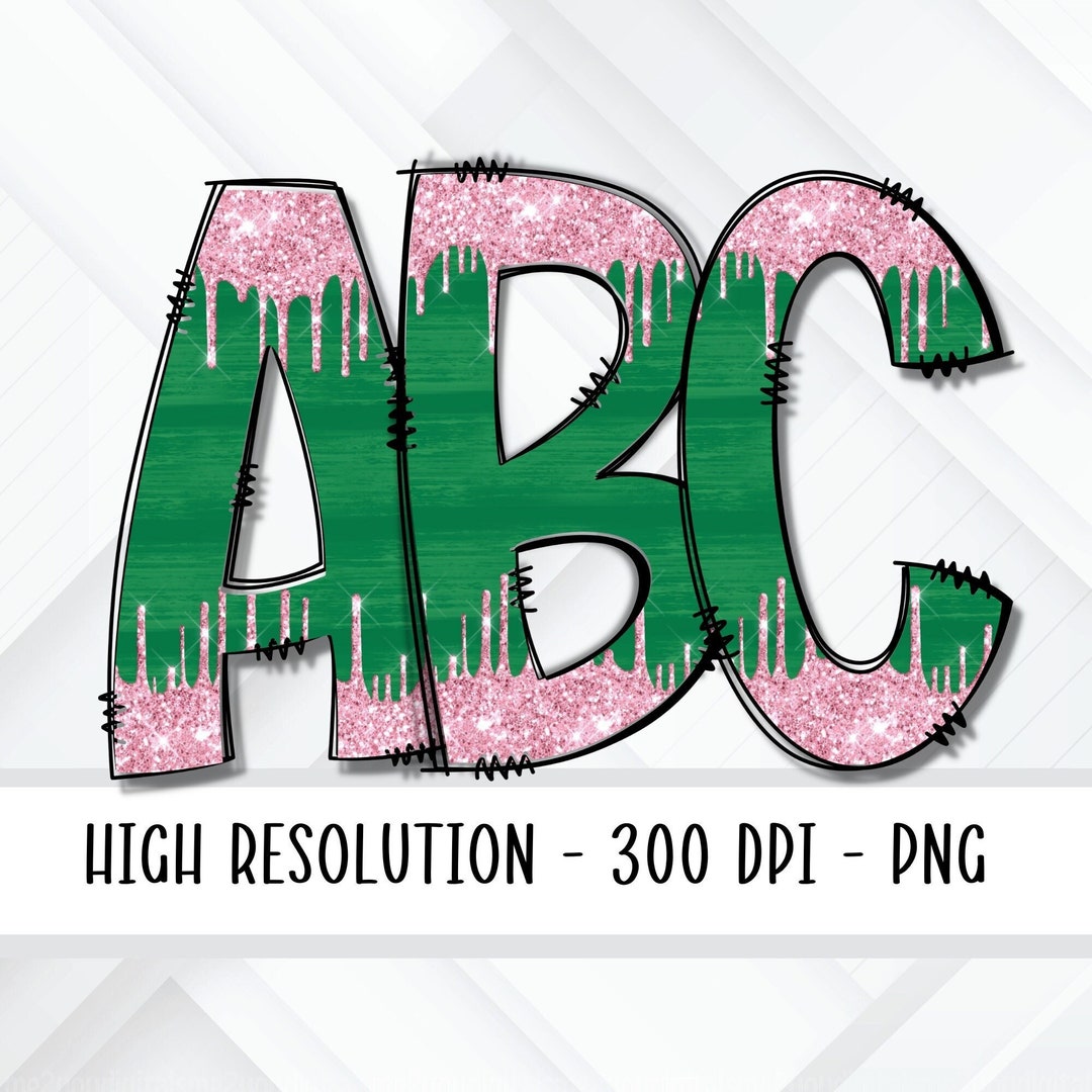 Watermelon Doodle Alphabet & Numbers Set PNG. Sublimation, Heat Press ...