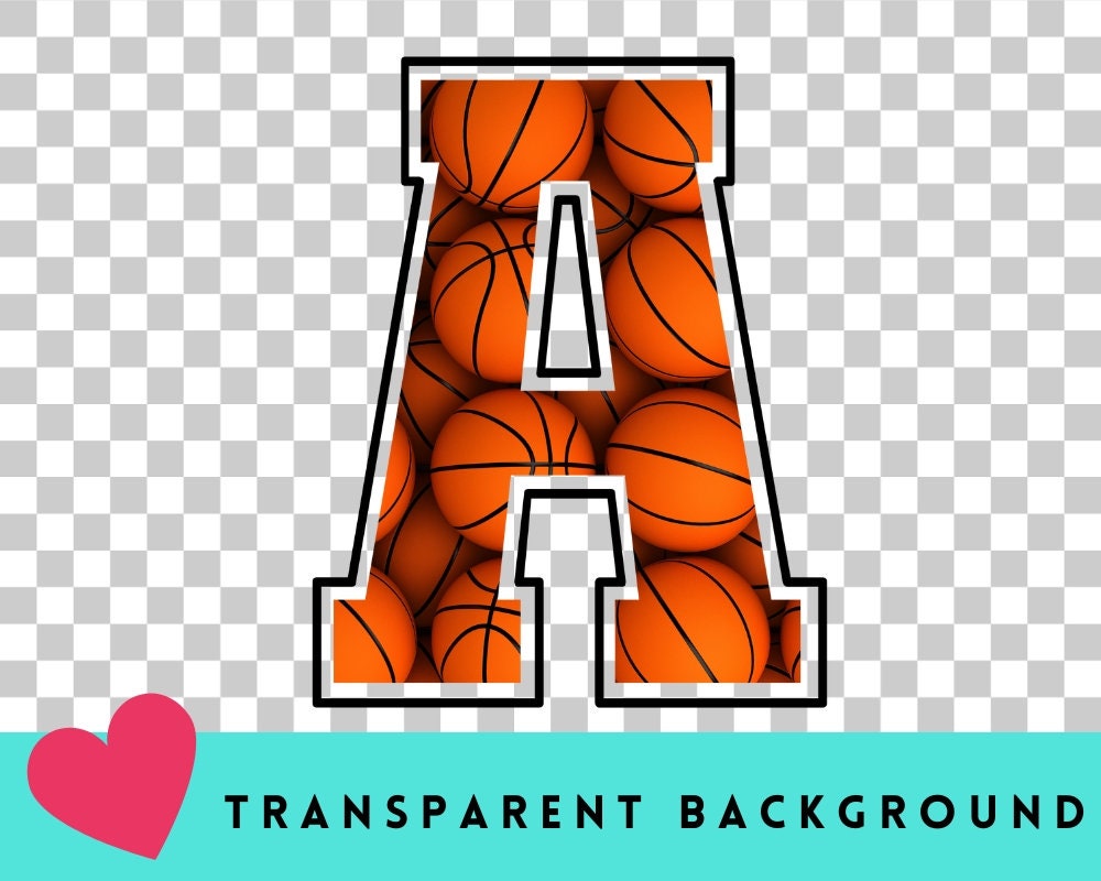 Basketball Letters & Numbers PNG Set: Sports Alphabet (digital Download ...