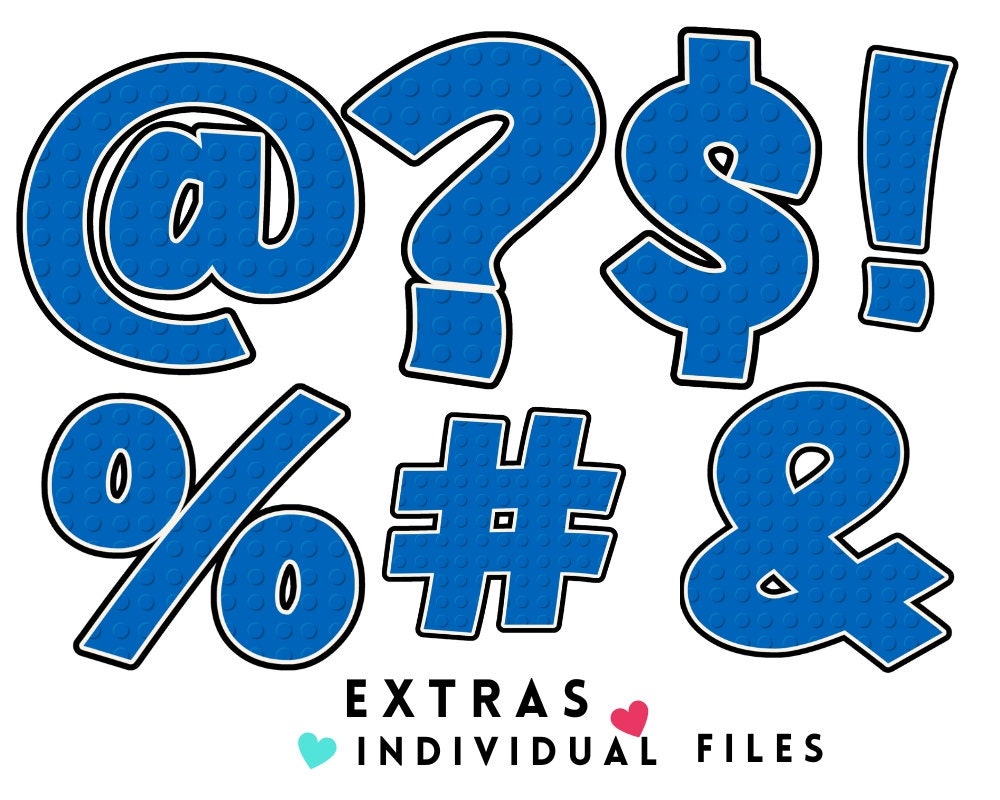 BUILDING BLOCKS Alphabet & Numbers Set PNG Scrapbooking - Etsy