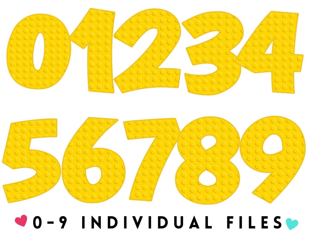 BUILDING BLOCKS Alphabet & Numbers Set PNG Scrapbooking - Etsy