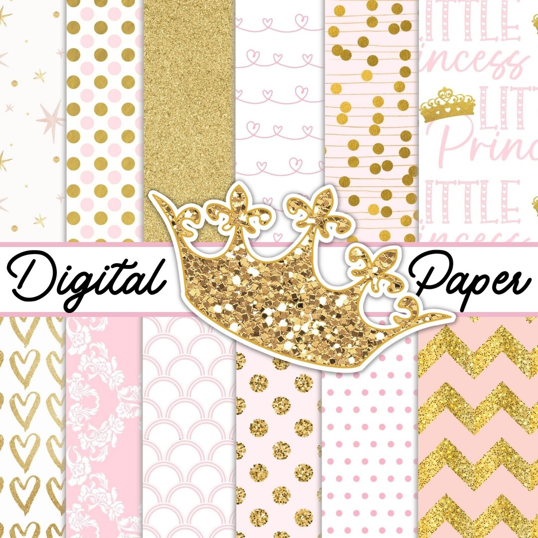 Little Princess Digital Paper - High Resolution - 12x12 - Scrapbooking ...