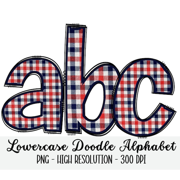 Blue and White Plaid Letters Png - Etsy