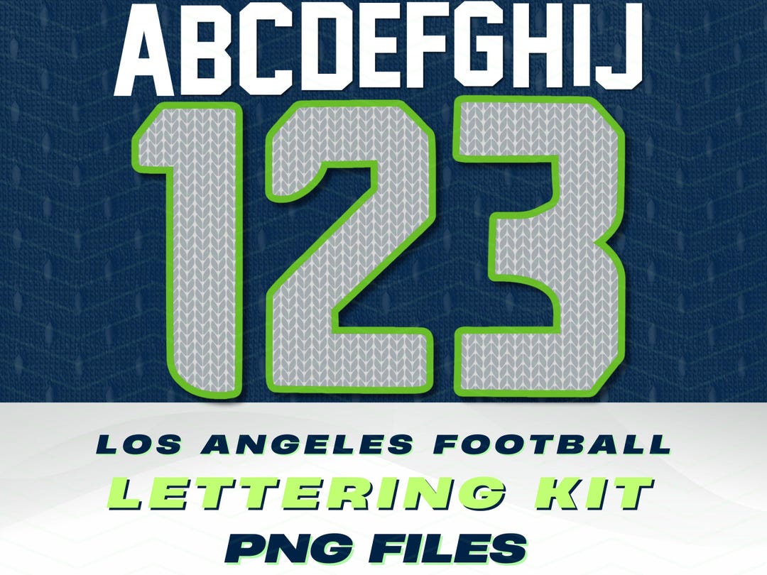 Seattle Football Home Jersey Lettering Bundle A–Z + 0–9 | High ...