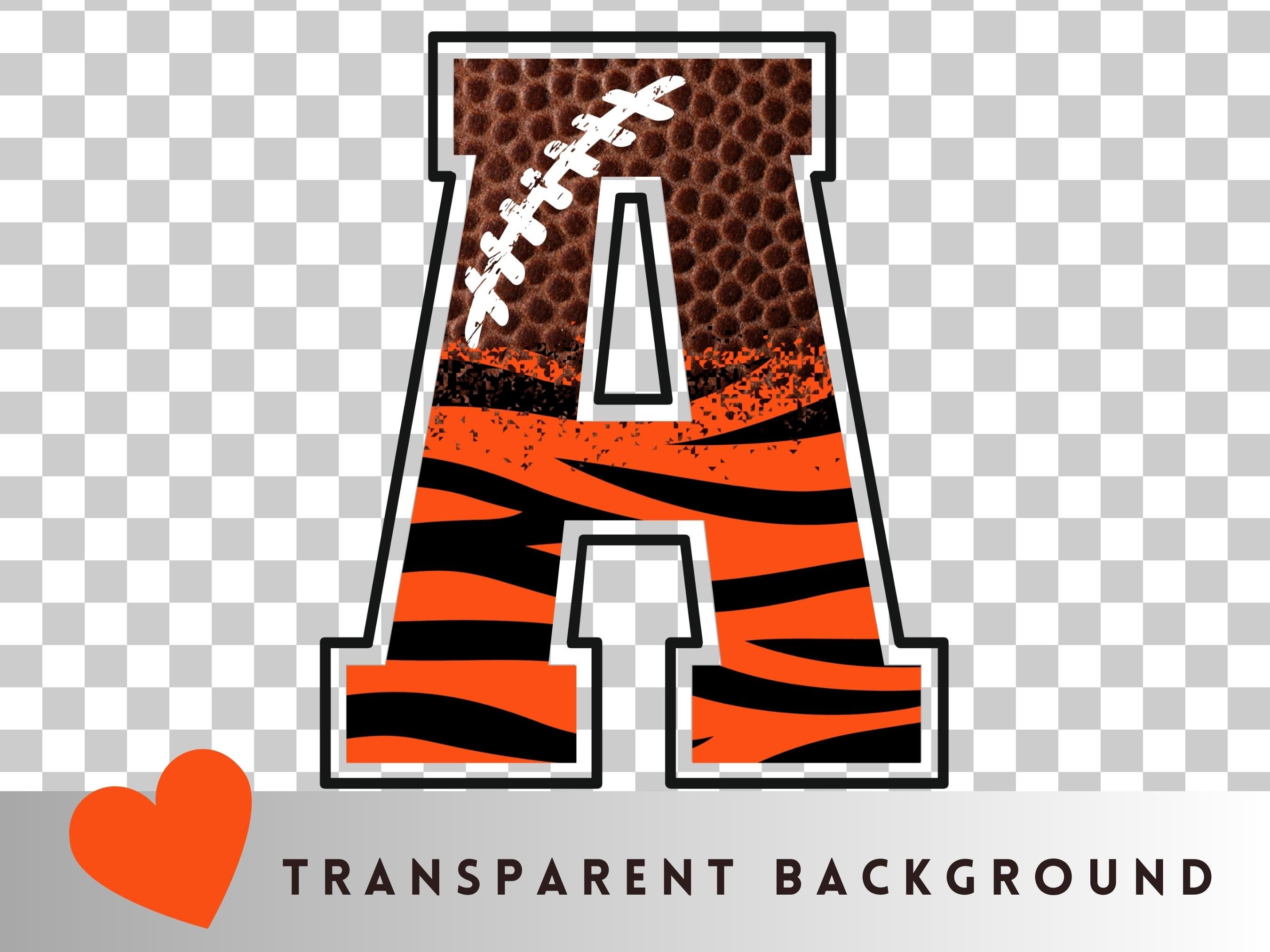 Bengals Stripes Football Alphabet & Numbers PNG (digital File) - Etsy