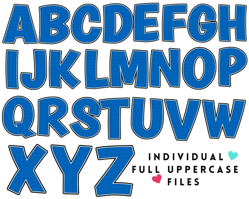 BUILDING BLOCKS Alphabet & Numbers Set PNG Scrapbooking - Etsy