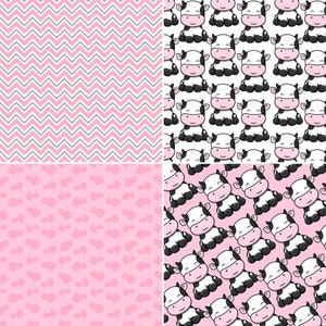 Cute Baby Cow Digital Paper - High Resolution - 12x12 - Scrapbooking ...