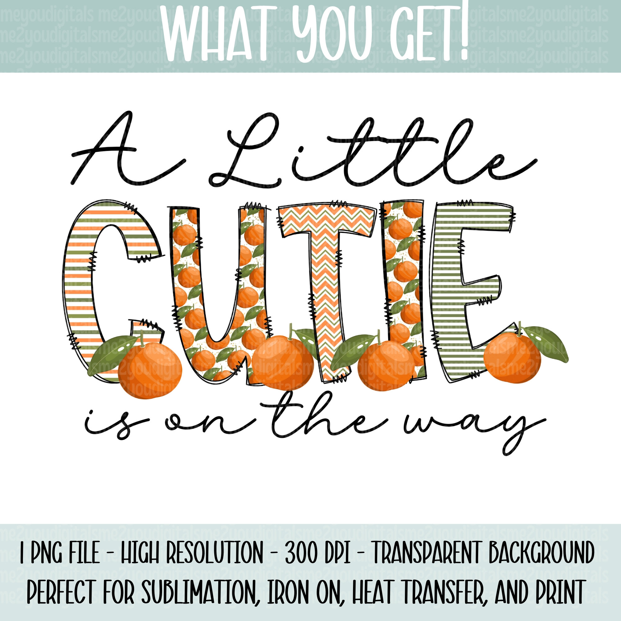 Little Cutie on the Way Iron on Transfer PNG Print on - Etsy