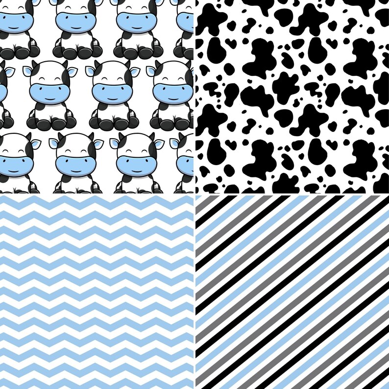 Cute Baby Boy Cow Digital Paper High Resolution 12x12 - Etsy