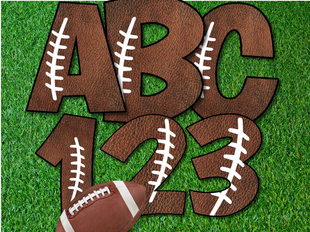 Authentic Football Texture Alphabet & Numbers PNG, Scrapbooking Letters ...