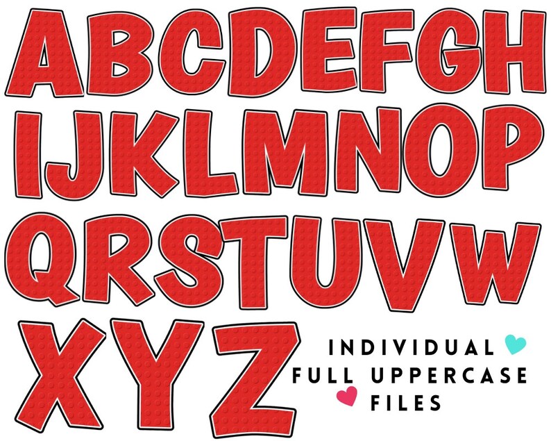 BUILDING BLOCKS Alphabet & Numbers Set PNG Scrapbooking - Etsy