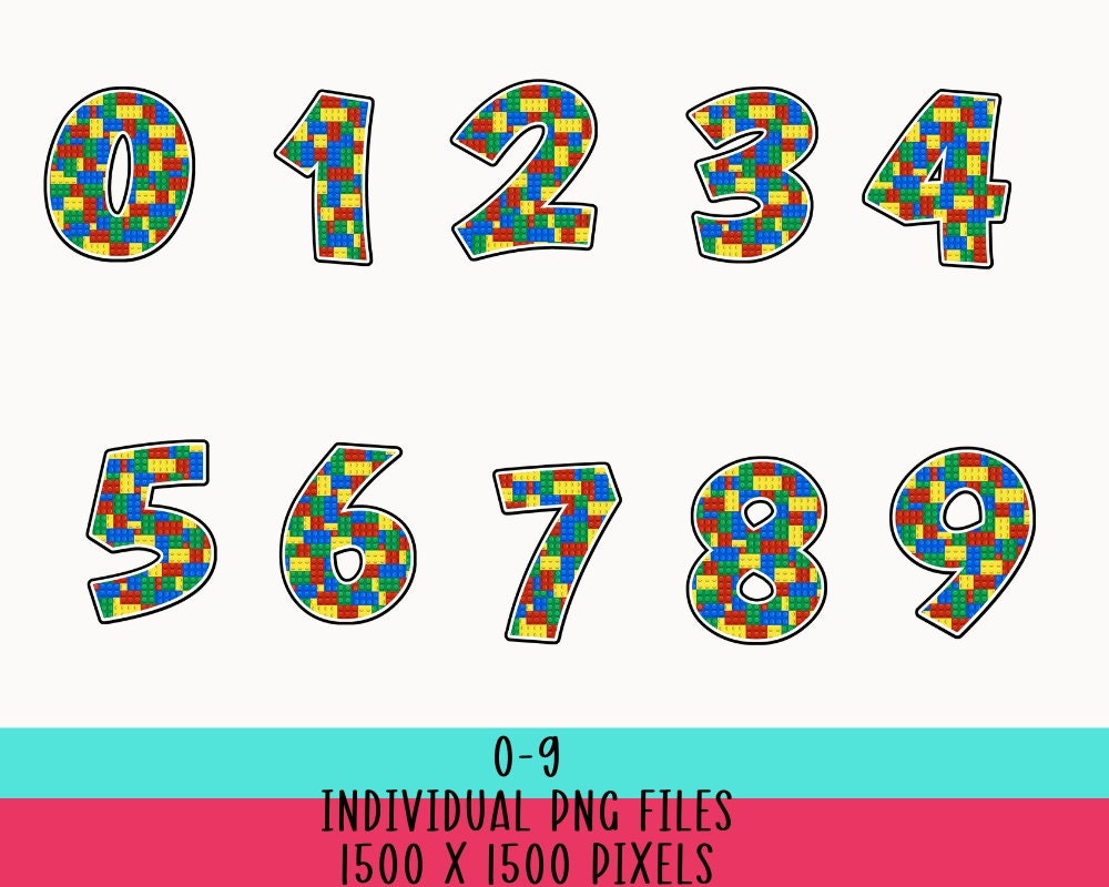 BUILDING BLOCKS Alphabet & Numbers Set PNG Scrapbooking - Etsy UK