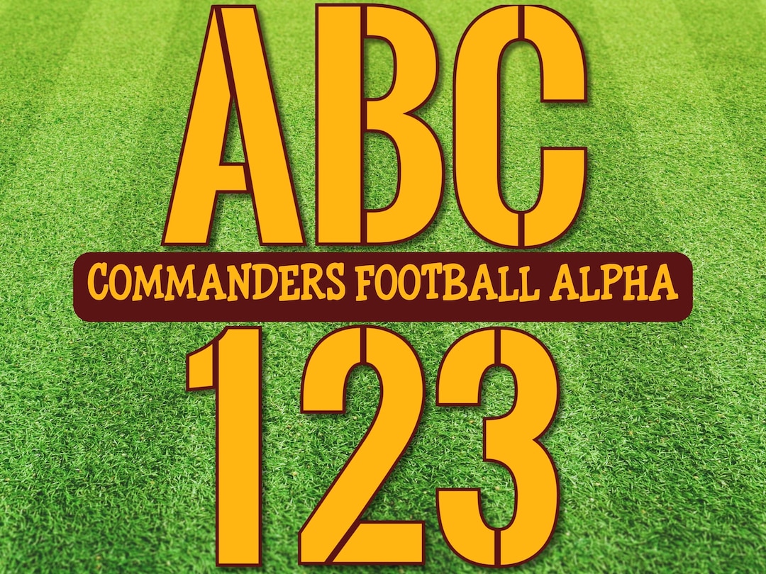 Washington Commanders Football Alphabet & Numbers PNG (digital Download ...