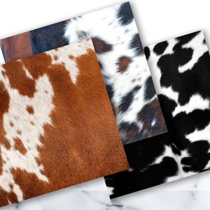 Cowhide Backgrounds Digital Paper - High Resolution - 12x12 ...