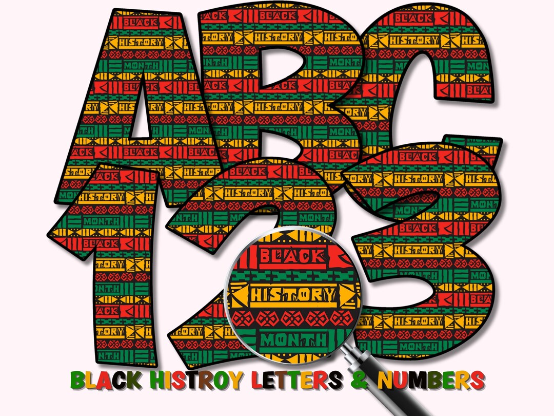 Black History Alphabet & Numbers PNG Set: Juneteenth Letters (digital ...