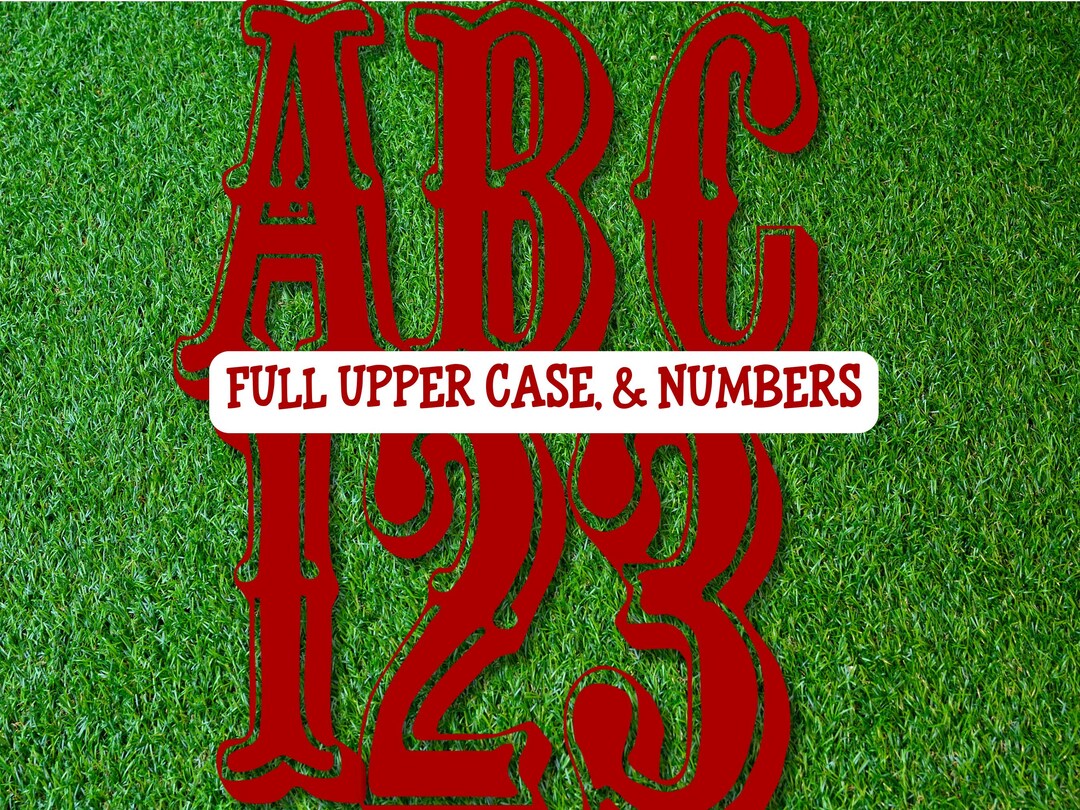 Red Quentin Caps Font: Sports Alphabet & Numbers PNG (digital Download ...
