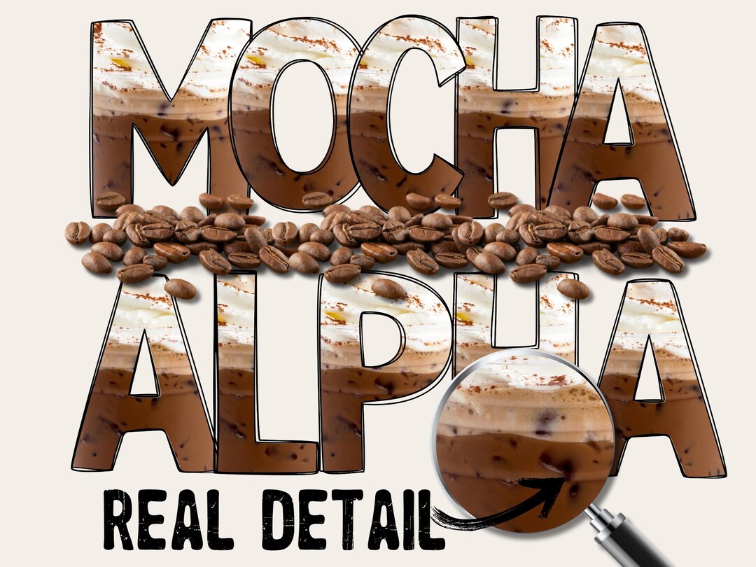 Iced Mocha Coffee Alphabet PNG: Sketch Doodle Letters (digital Download ...