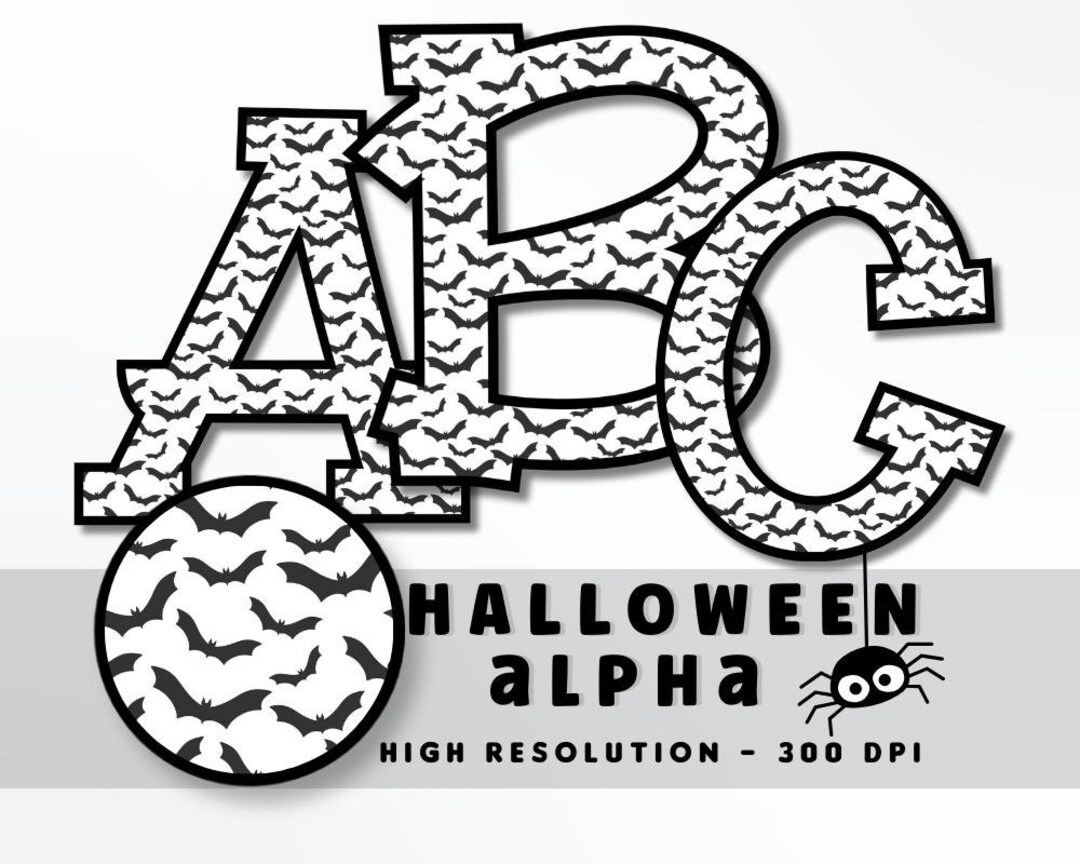 Halloween Bat Font Alphabet PNG Set (digital Download) - Etsy