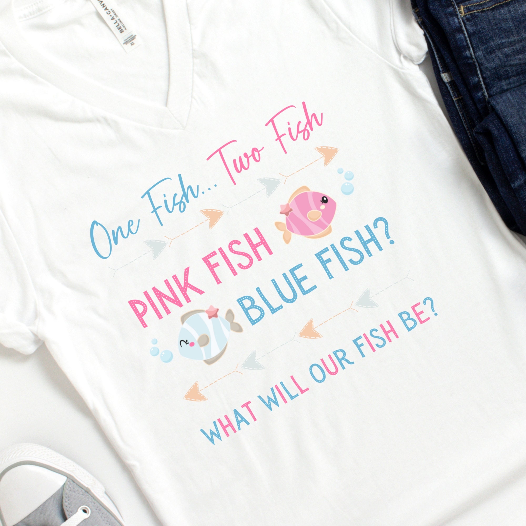 Fishing Gender Reveal PNG: One Fish Two Fish Design (digital Download ...