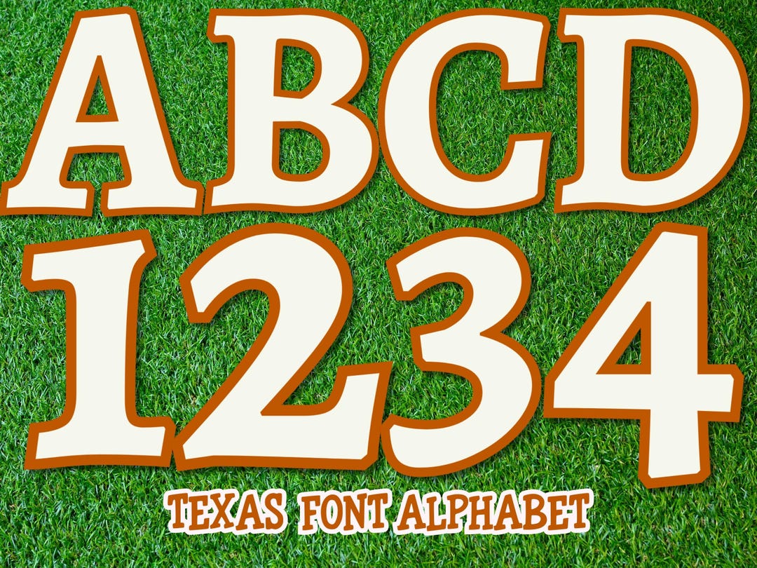 Texas Football Alphabet and Numbers, Football Letters PNG, Official ...