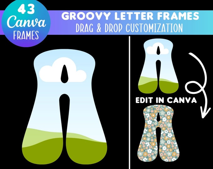 Design Your Own Daisy Alphabet on Canva, Groovy Letters and Numbers ...