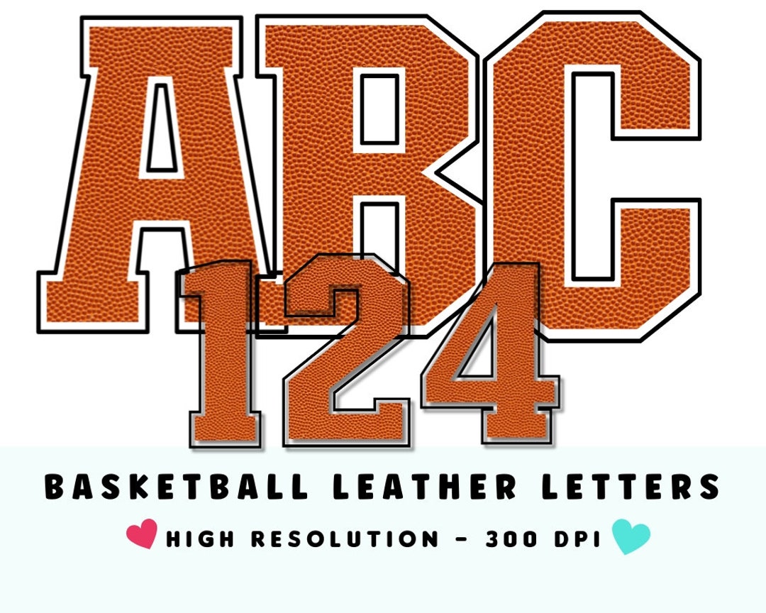 BASKETBALL LETTERS, Sports Alphabet & Numbers Set PNG Scrapbooking ...