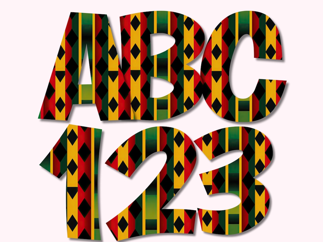 Black History Alphabet & Numbers Set PNG, Scrapbooking, Crafting, Iron ...