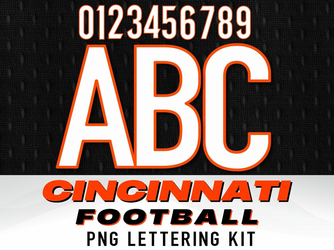 Cincinnati Football Jersey Font: Letters & Numbers PNG (digital ...